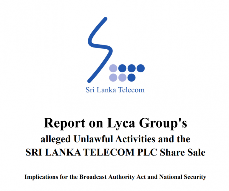 Report on Lyca Group's alleged Unlawful Activities and the SRI LANKA ...